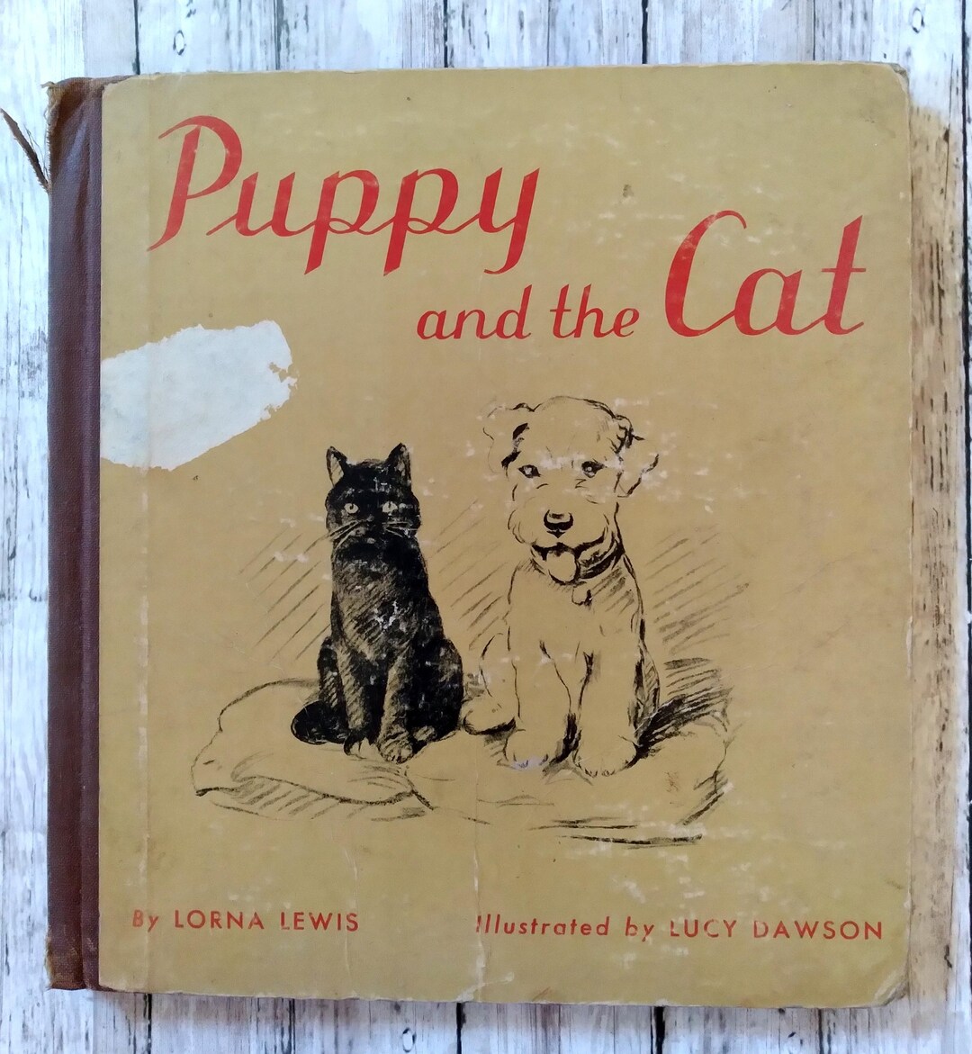 1940 Puppy and the Cat, Lorna Lewis - Etsy