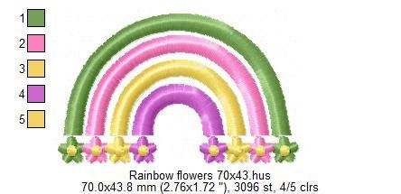 Floral Rainbow Bridge Machine Embroidery Design. 3 Sizes. - Etsy