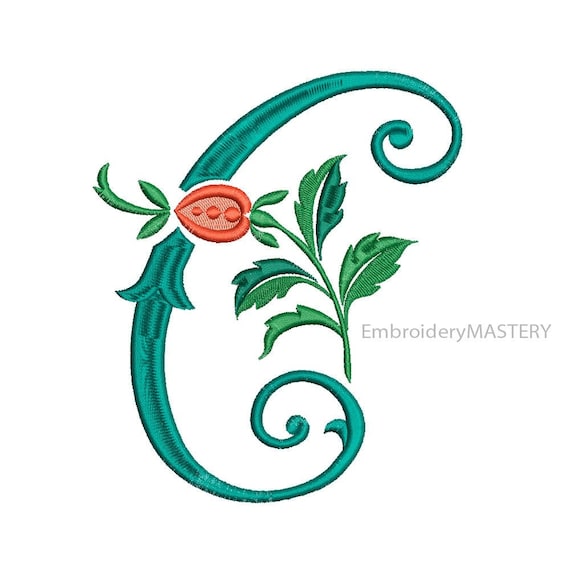Script Font Letter C Machine Embroidery Design. Embroidery | Etsy