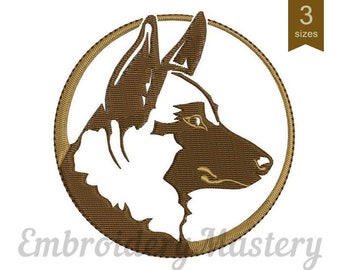 German Shepherd Machine Embroidery Design Dog Head - Etsy