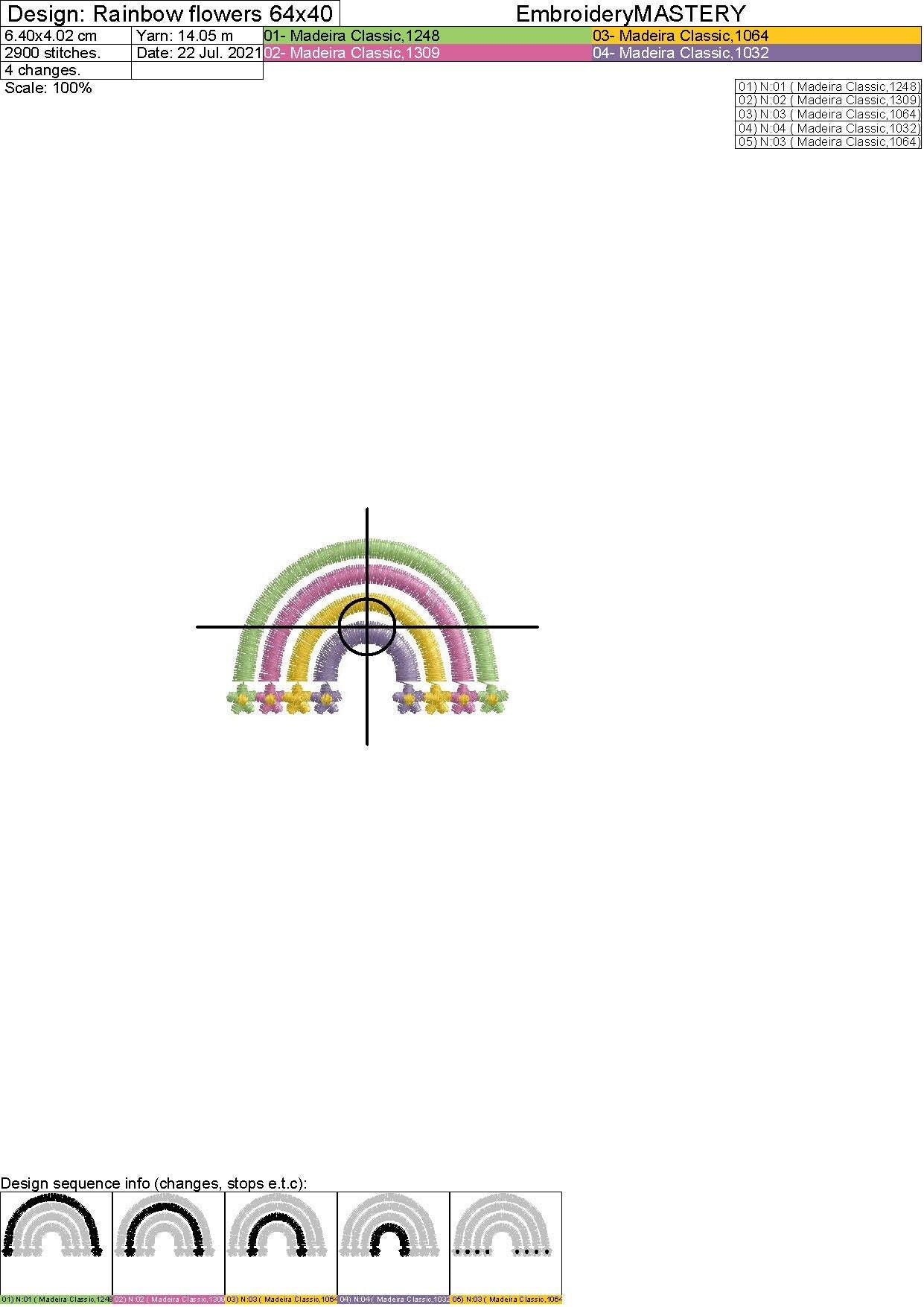 Floral Rainbow Bridge Machine Embroidery Design. 3 Sizes. - Etsy