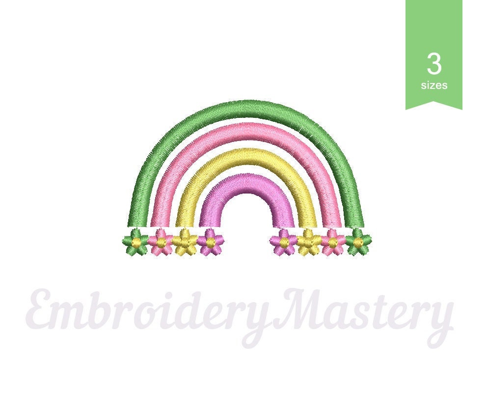 Floral Rainbow Bridge Machine Embroidery Design. 3 Sizes. - Etsy