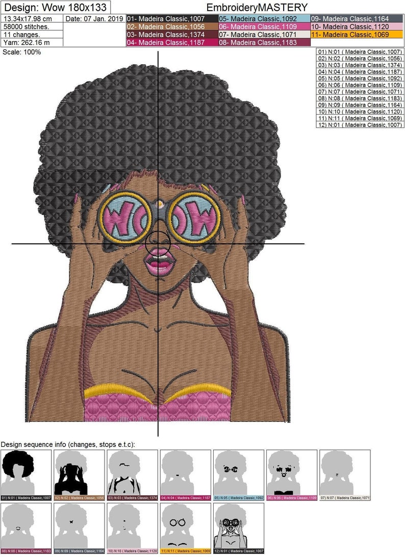 African Woman Machine Embroidery. 4 Sizes. Instant Download - Etsy