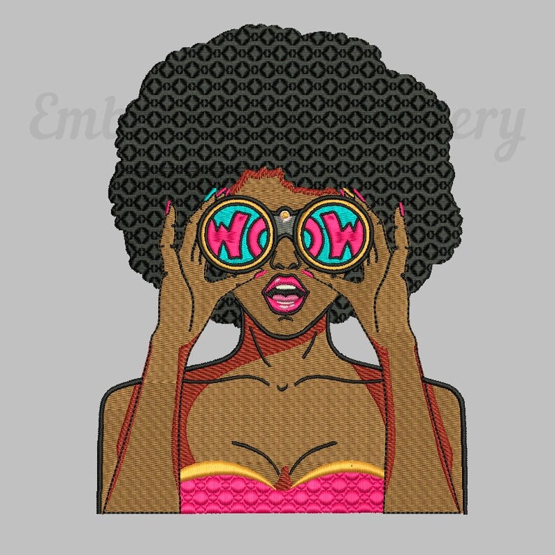 African Woman Machine Embroidery. 4 Sizes. Instant Download - Etsy