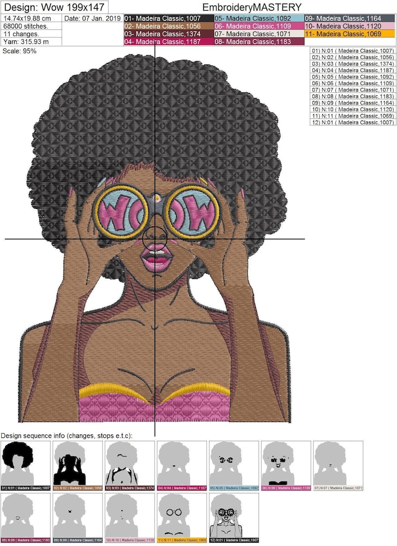 African Woman Machine Embroidery. 4 Sizes. Instant Download - Etsy
