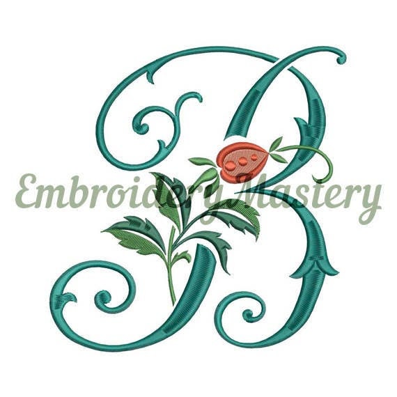 Letter B Machine Embroidery Design. Embroidery Font With | Etsy