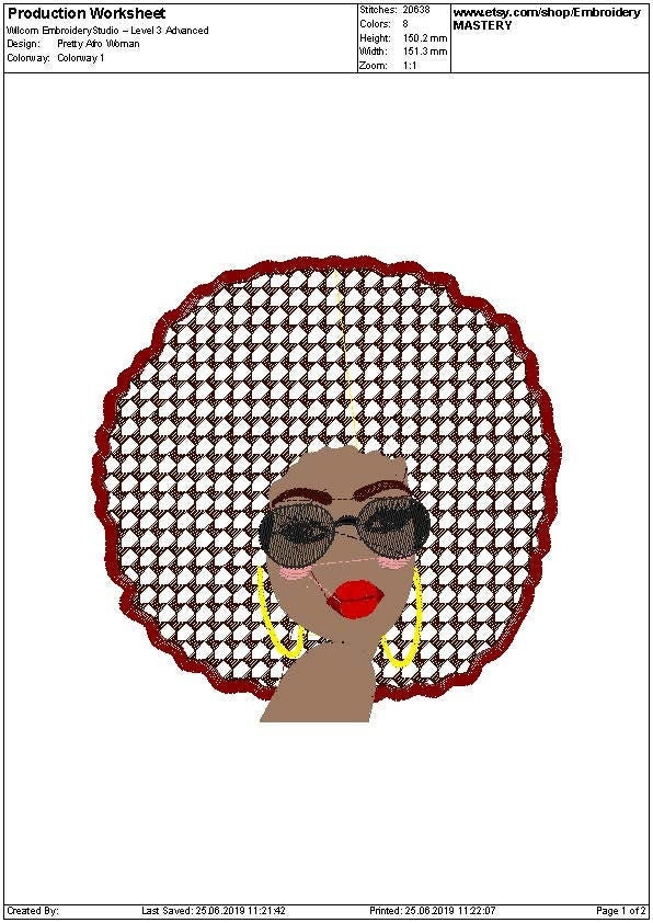 African Woman Machine Embroidery Applique. 5 Sizes. Instant - Etsy