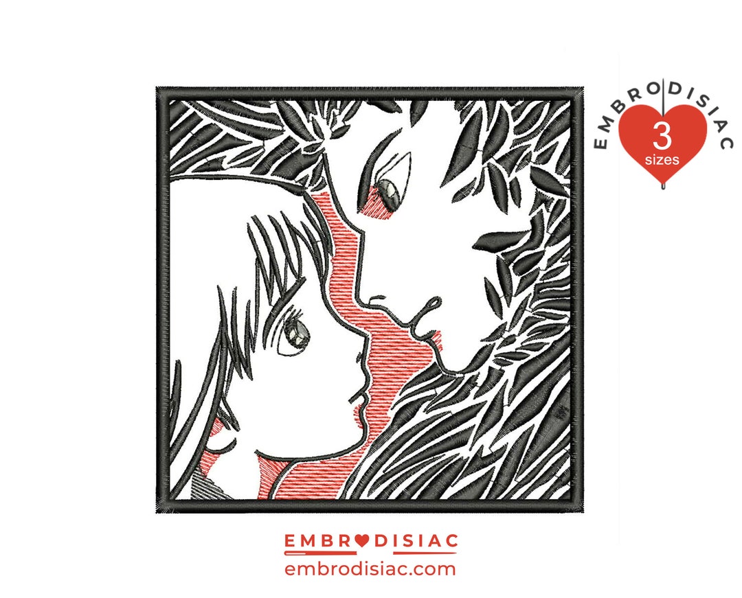 Anime Kiss Embroidery Design. Digital Embroidery for Anime - Etsy