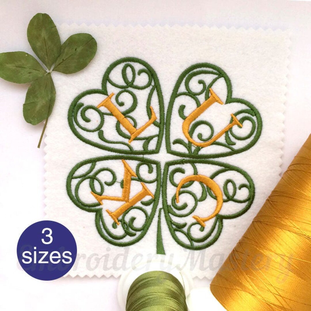 Four Leaf Clover Embroidery Design. Luck Pattern. Good Luck Embroidery ...