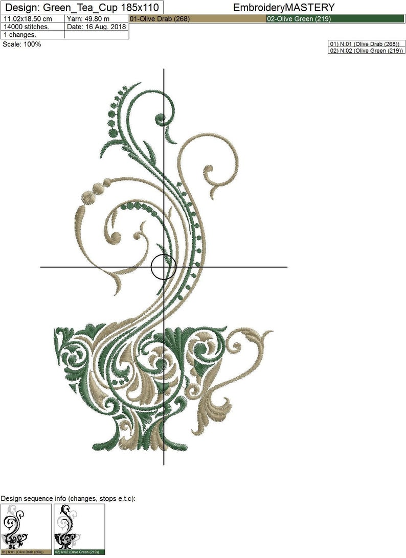 Kitchen Machine Embroidery Designs. Tea Time Pattern. Ornate - Etsy