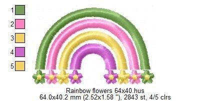 Floral Rainbow Bridge Machine Embroidery Design. 3 Sizes. - Etsy