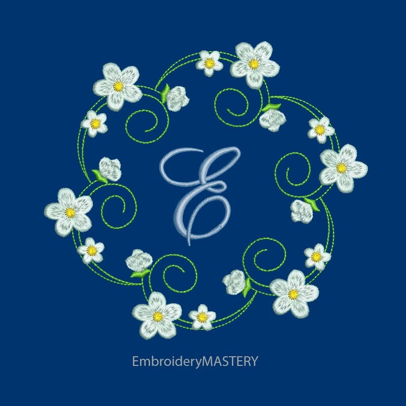 Flower Wreath Embroidery Design. Wreath Embroidery. Summer - Etsy