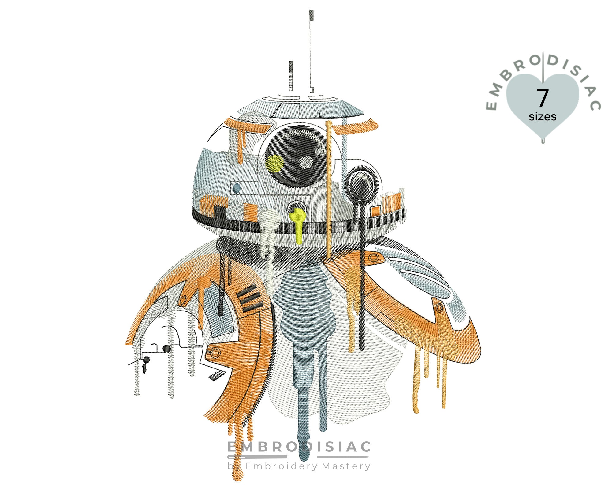 Star Wars Machine Embroidery Designs BB8 Robot Watercolor - Etsy Australia