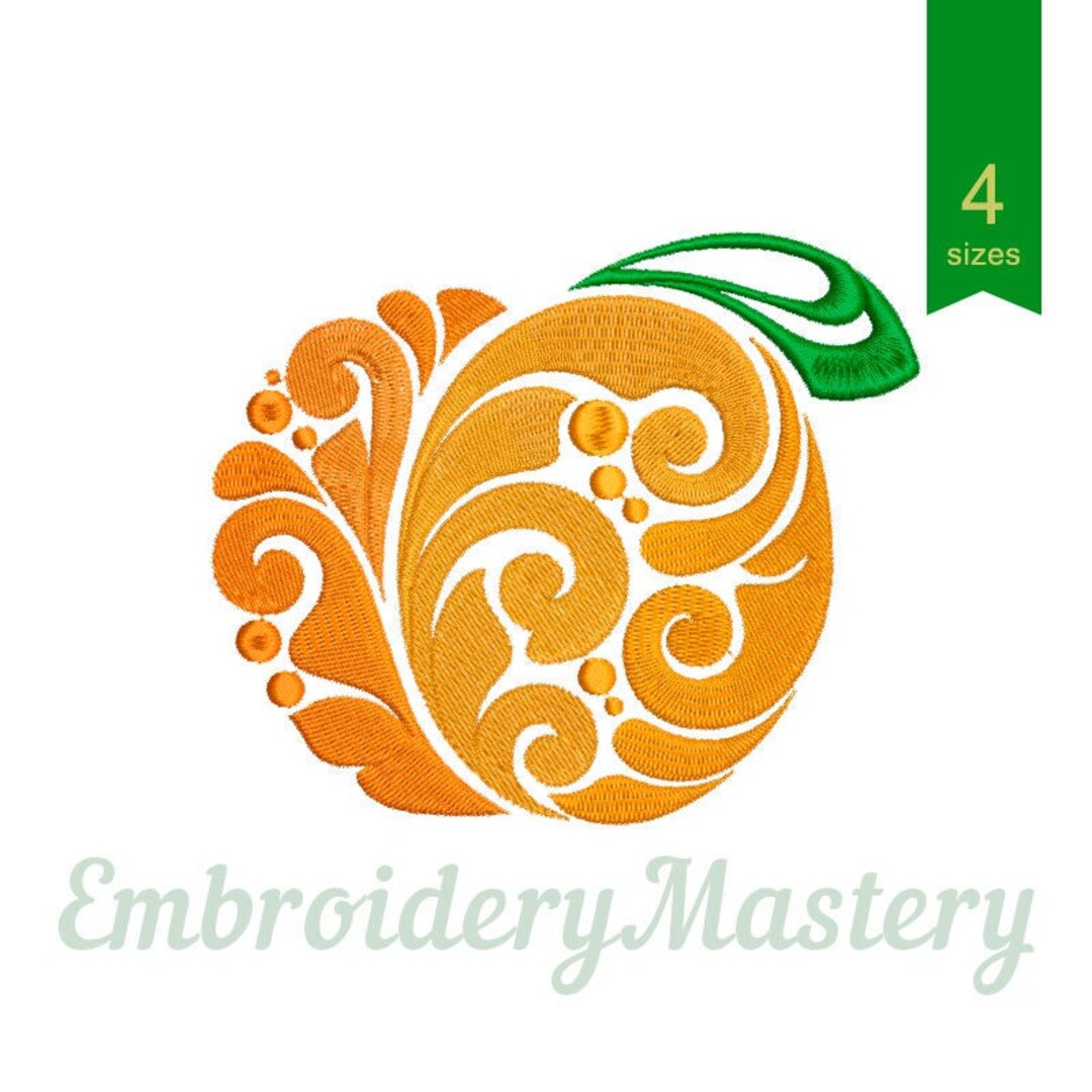 Kitchen Embroidery Design Peach. Ornate Embroidery. Fruit - Etsy