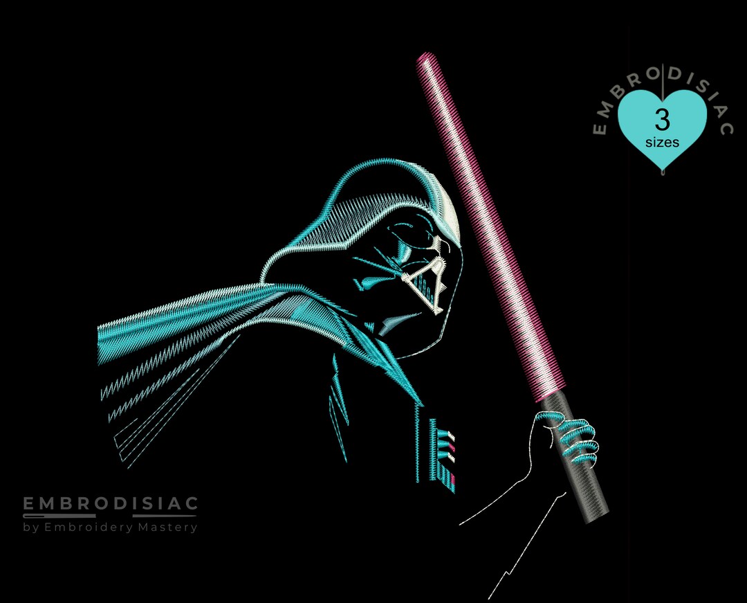 Star Wars Machine Embroidery Designs Darth Vader With a Light Sword ...