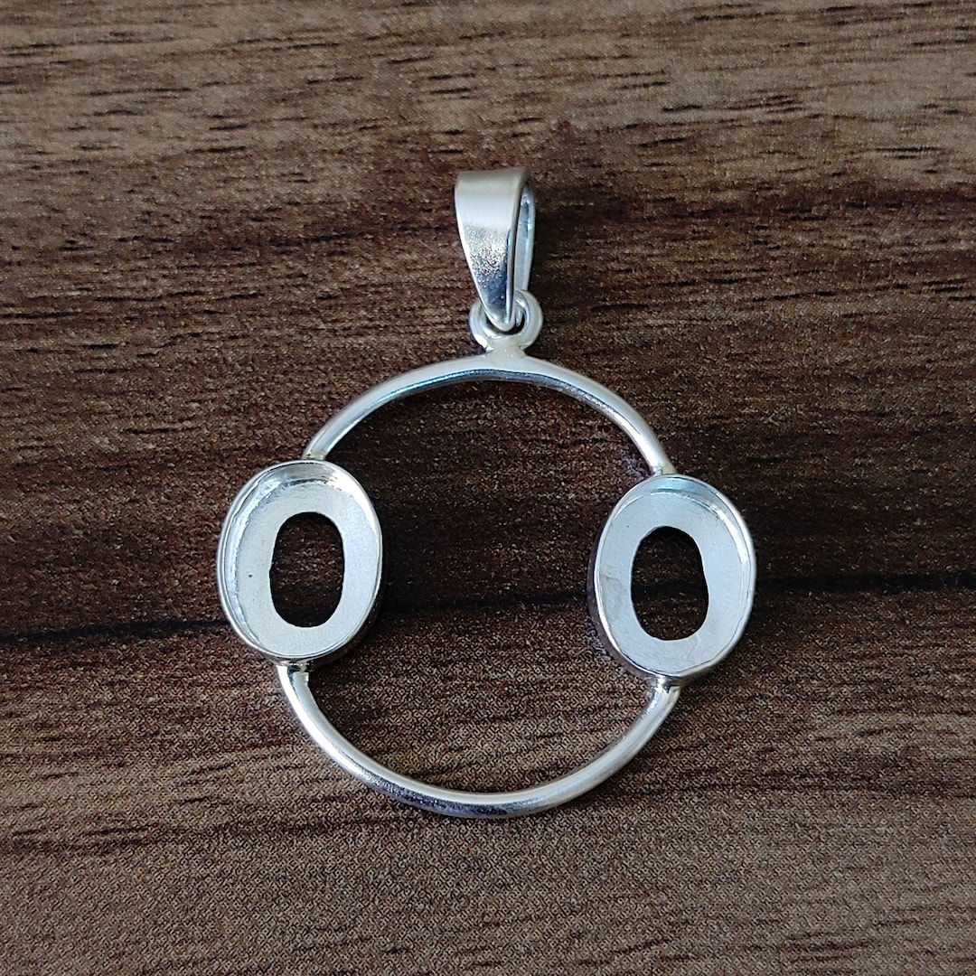 Plain Bezel Cup Open Blank Collet Oval 925 Sterling Silver Pendant ...