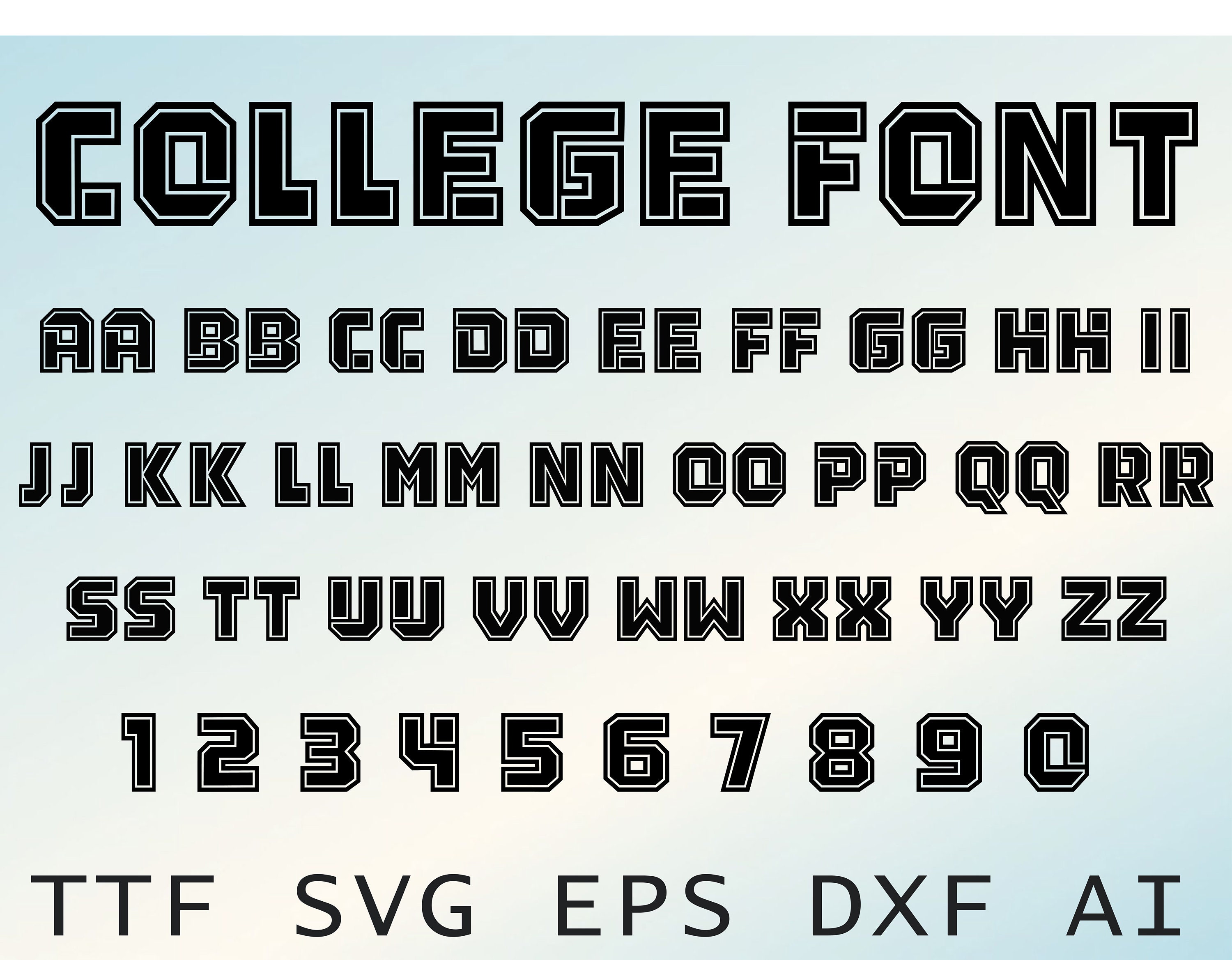 Varsity Font SVG, College Alphabet, Monogram Svg | lupon.gov.ph