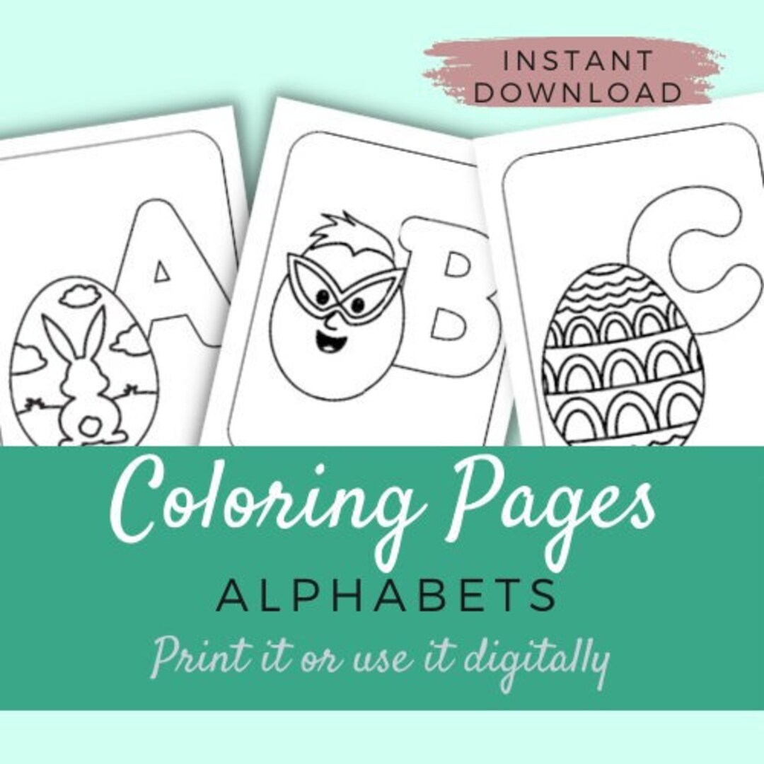 ABC Coloring Book Pages | Kids Coloring | Coloring Bundles | - Etsy