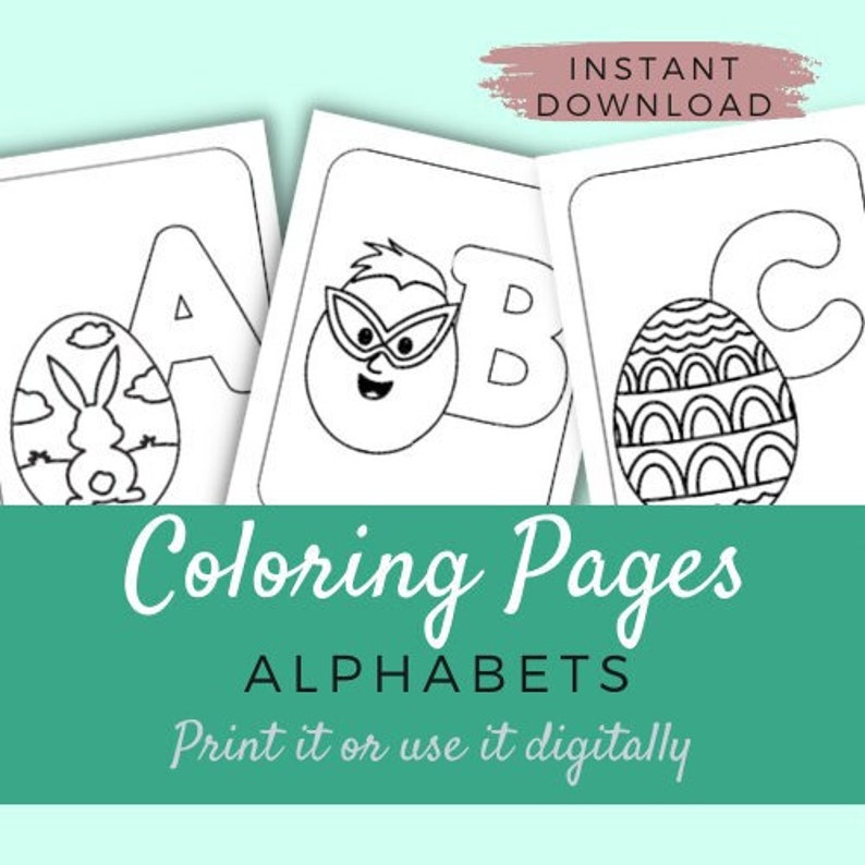 ABC Coloring Book Pages Kids Coloring Coloring Bundles - Etsy