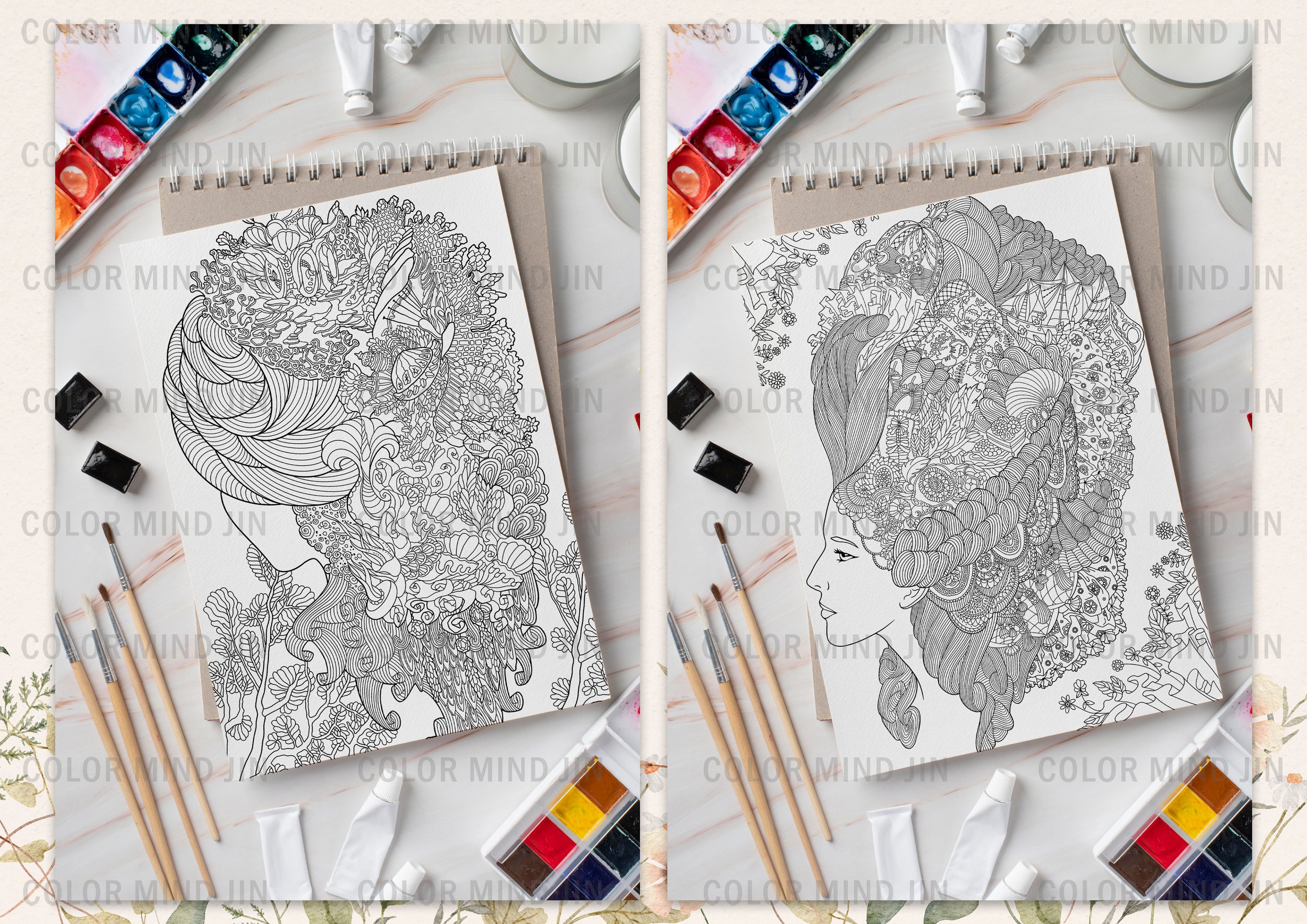 Coloring Page Bundle Printable Coloring for Adults Instant Download ...