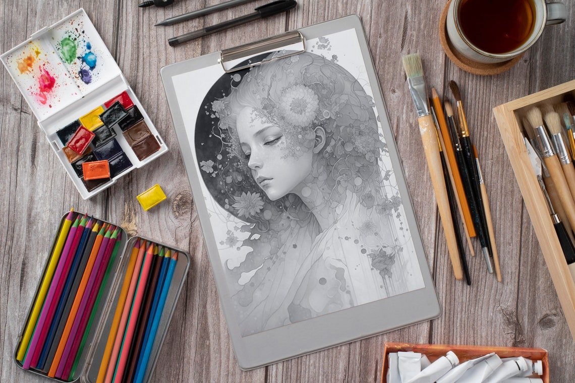 Printable Poster Coloring Page Coloring Book for Adults Instant ...