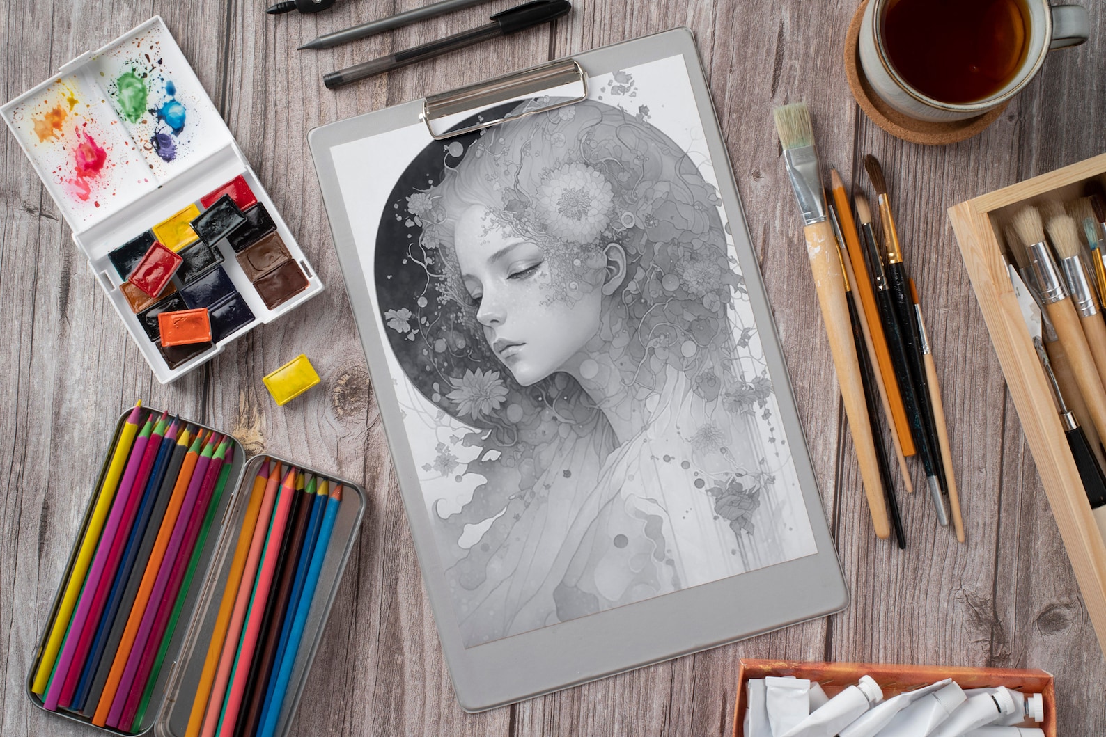 Printable Poster Coloring Page Coloring Book for Adults Instant ...