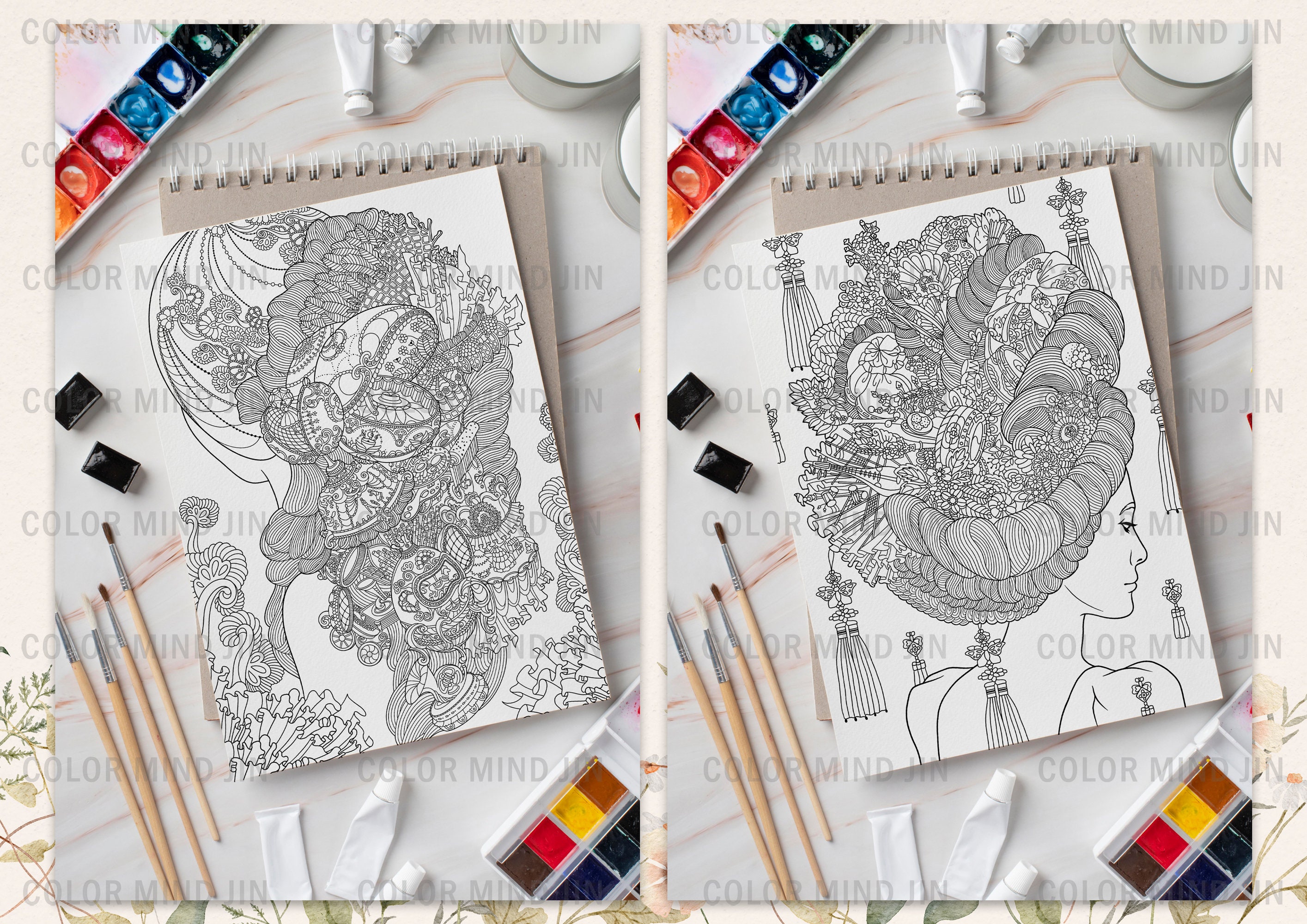 Coloring Page Bundle Printable Coloring for Adults Instant Download ...