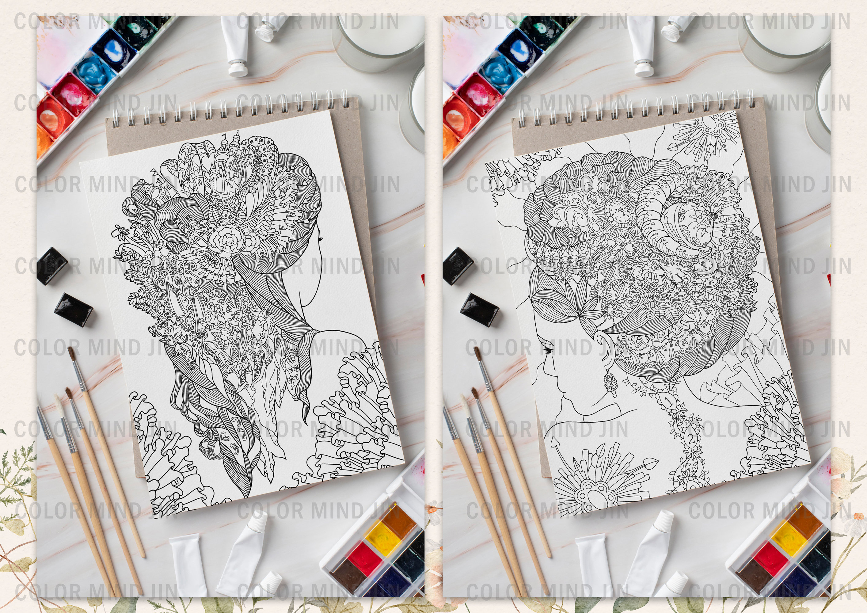 Coloring Page Bundle Printable Coloring for Adults Instant Download ...