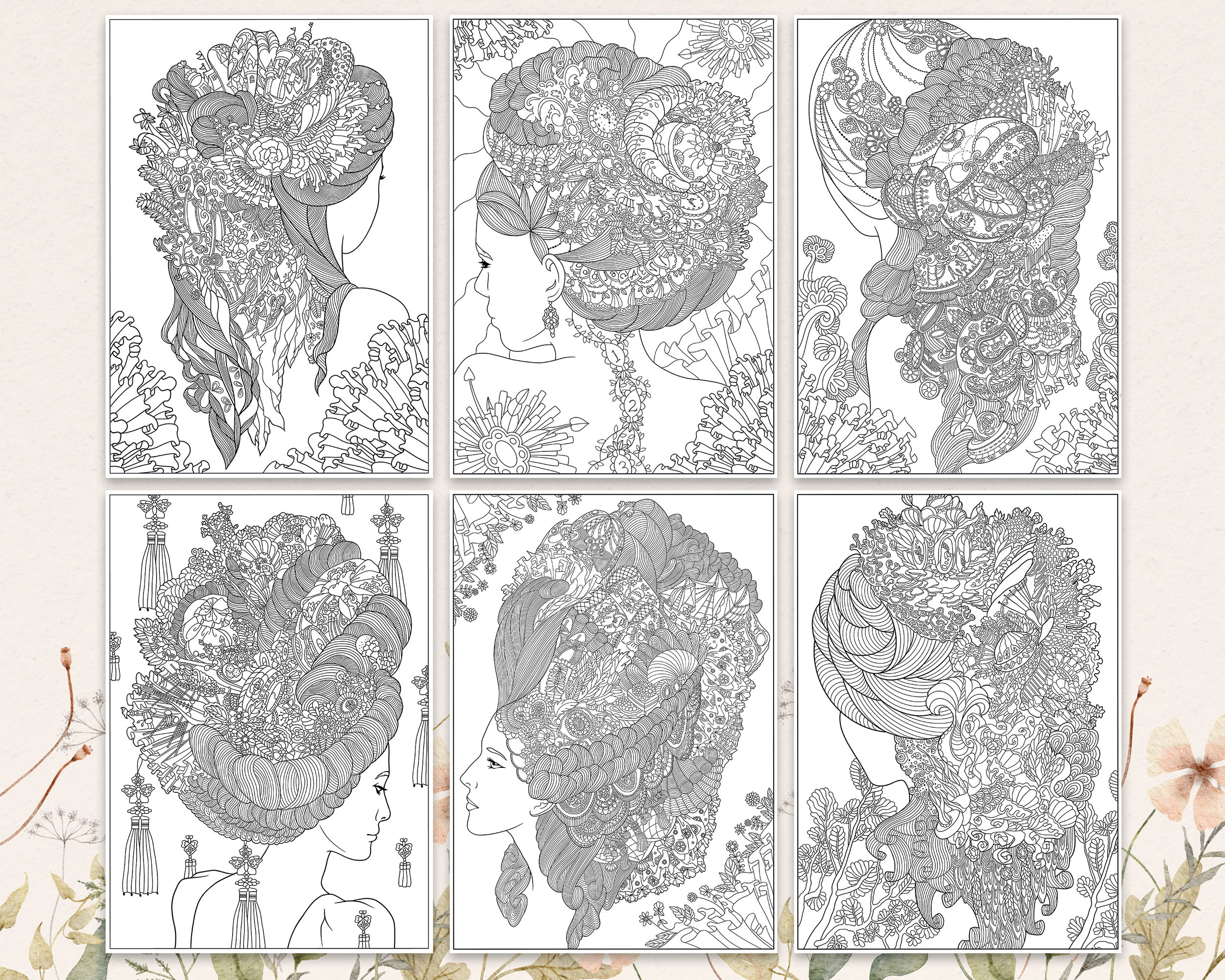 Coloring Page Bundle Printable Coloring for Adults Instant Download ...