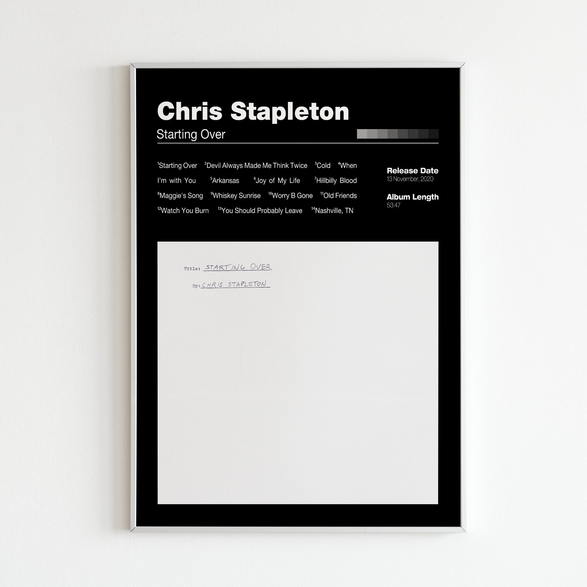 Chris Stapleton Starting Over Album Poster Designed & Sold By Shandie ...
