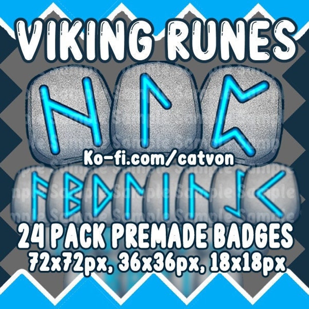 Viking Runes 24 PACK Premade Badges - Etsy