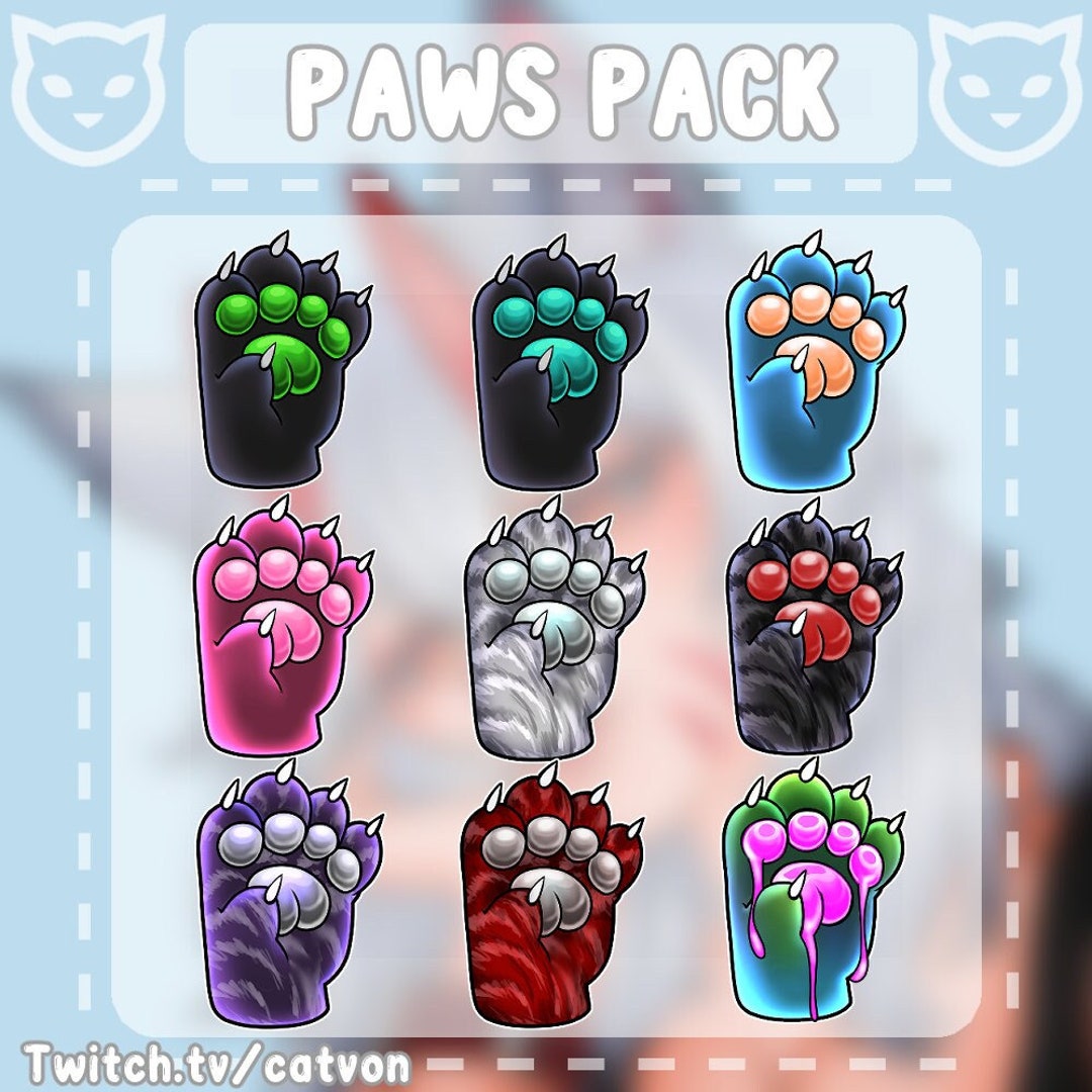 Premade Emote / Bit Badges 'PAWS' Set for Twitch Subscriber Loyalty ...