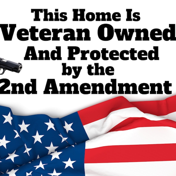 Protected by a Veteran Sign - Etsy