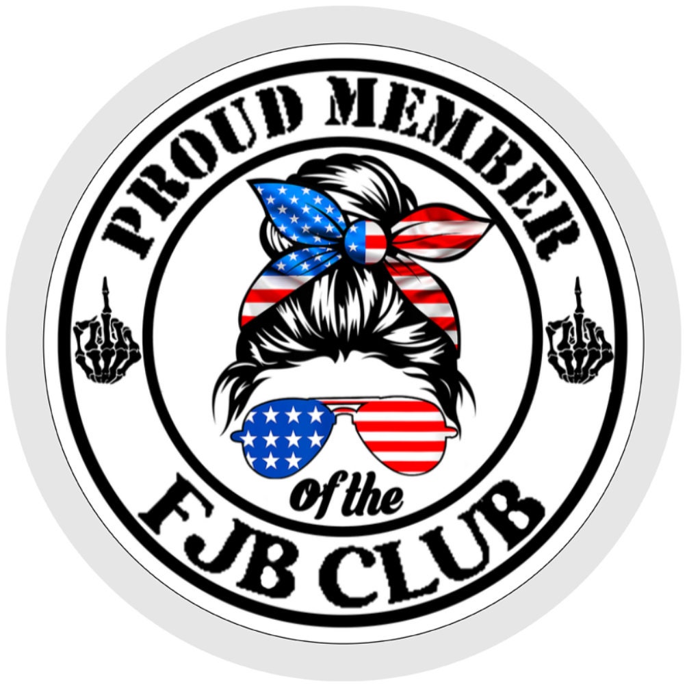 Proud Member of the FJB Club America Flag Messy Bun Round Magnet Fridge ...
