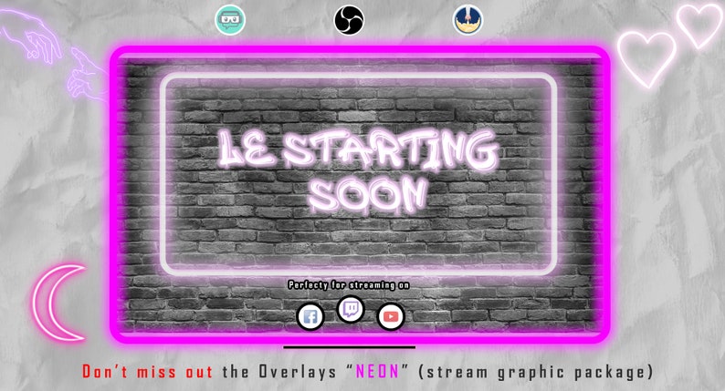 PACK Space RED ANIMATED L Streamlabs & Obs L Starting Soon /of Line ...