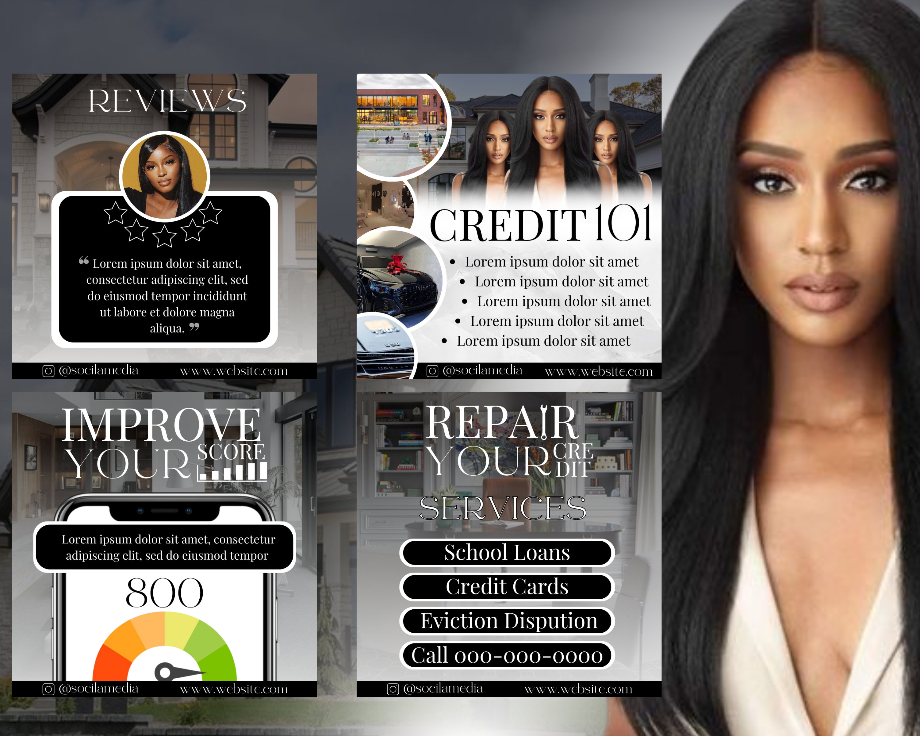 DIY Credit Repair Pack Services Flyer Business Social Media - Etsy