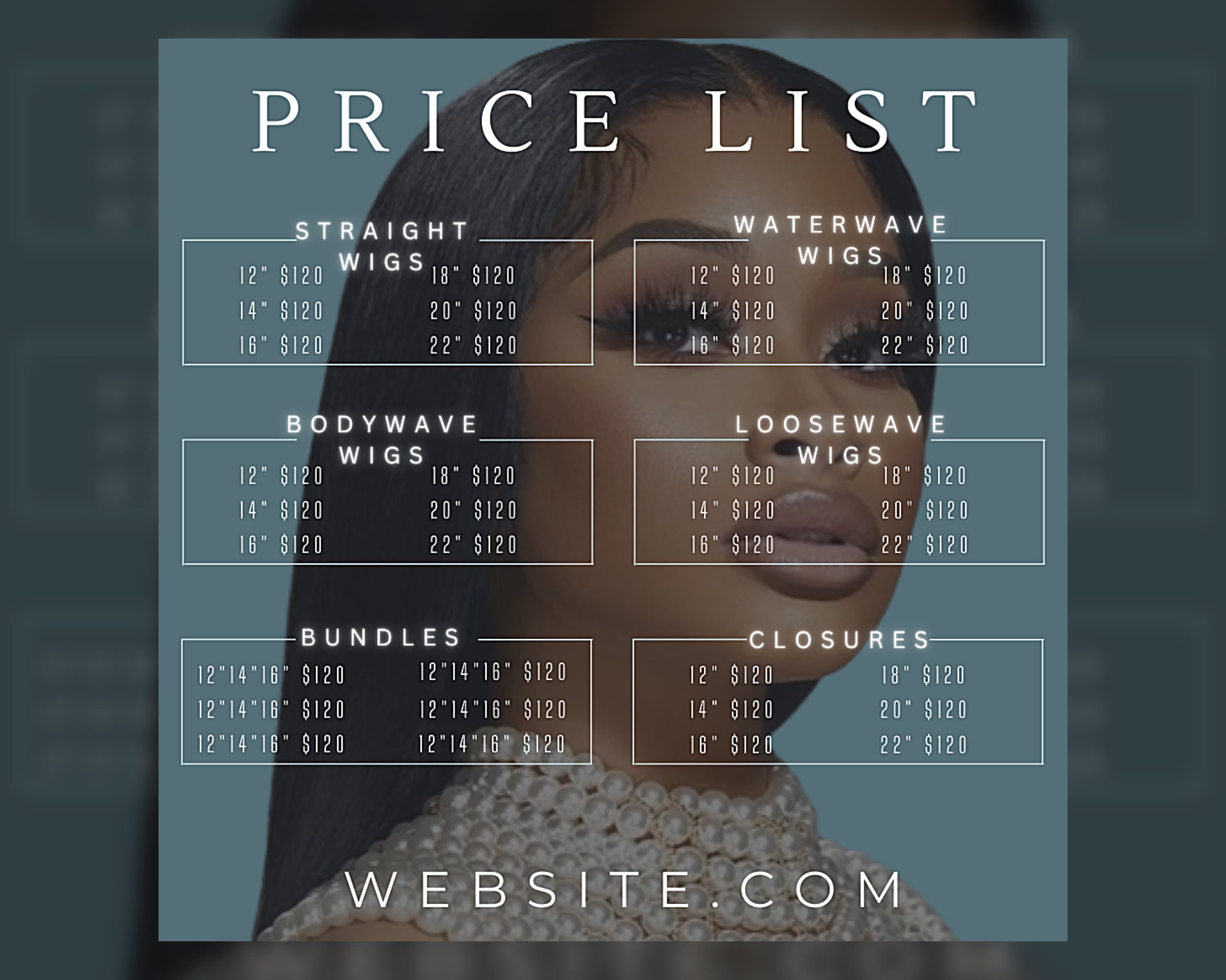Price List Flyer Template Wig Nails Travel Agent Credit Repair - Etsy