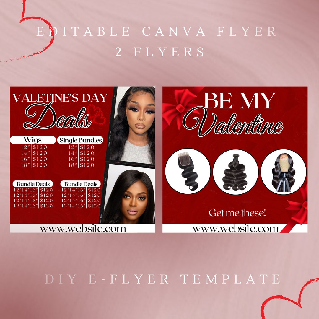 DIY Valentines Day Flyer Valentine Sale Hair Sale Vday Flyer This or ...