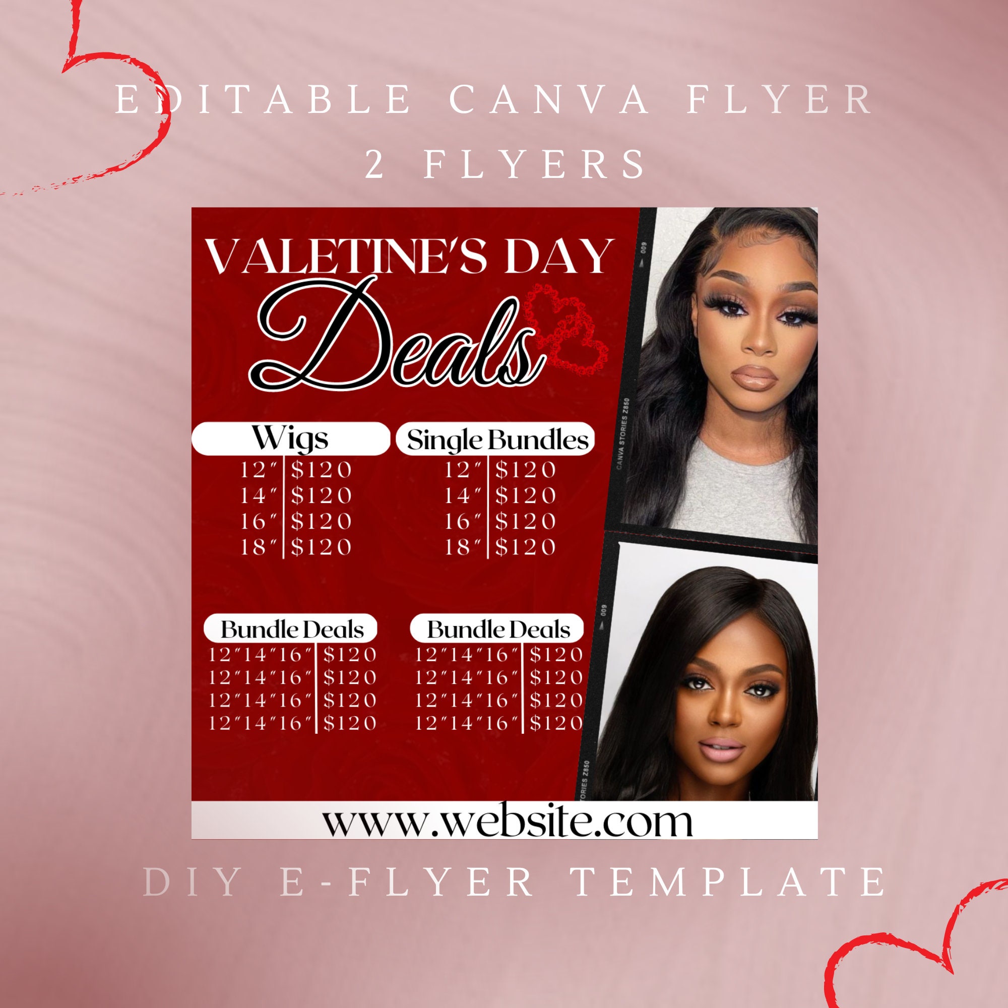 DIY Valentines Day Flyer Valentine Sale Hair Sale Vday Flyer This or ...