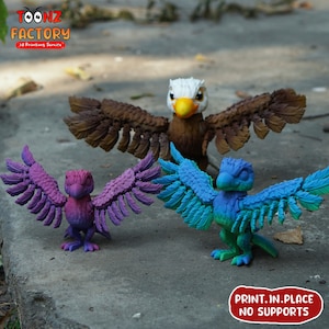 Cute Flexi Eagle Articulated / 3D Print Instant Download/3d Printed Toy ...