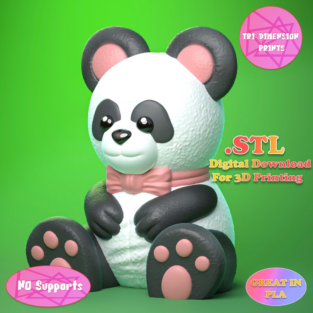 Cute Teddy Panda Toy/3d Print Instant Download/3d Printed Toy/kid Toys ...