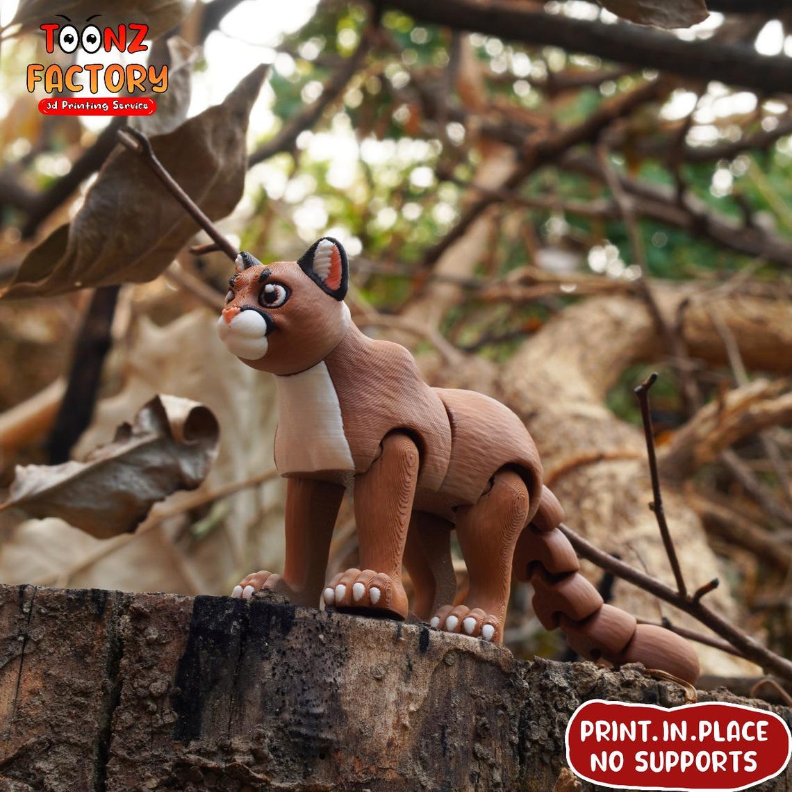 Flexi Puma Toy: 3D Print in Place (digital Download) - Etsy
