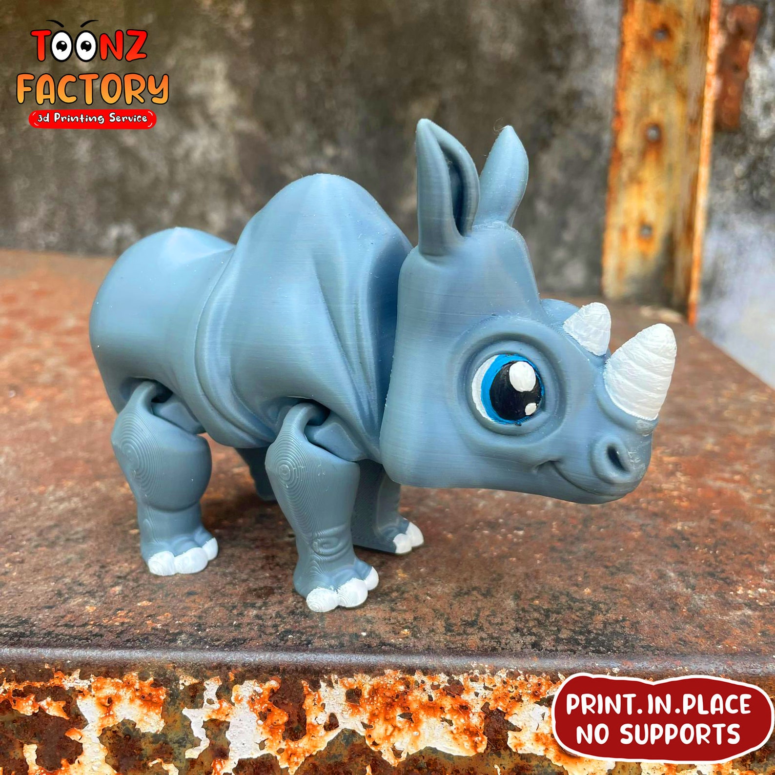 Cute Flexi Rhino / 3D Print Instant Download/3d Printed Toy/3d - Etsy