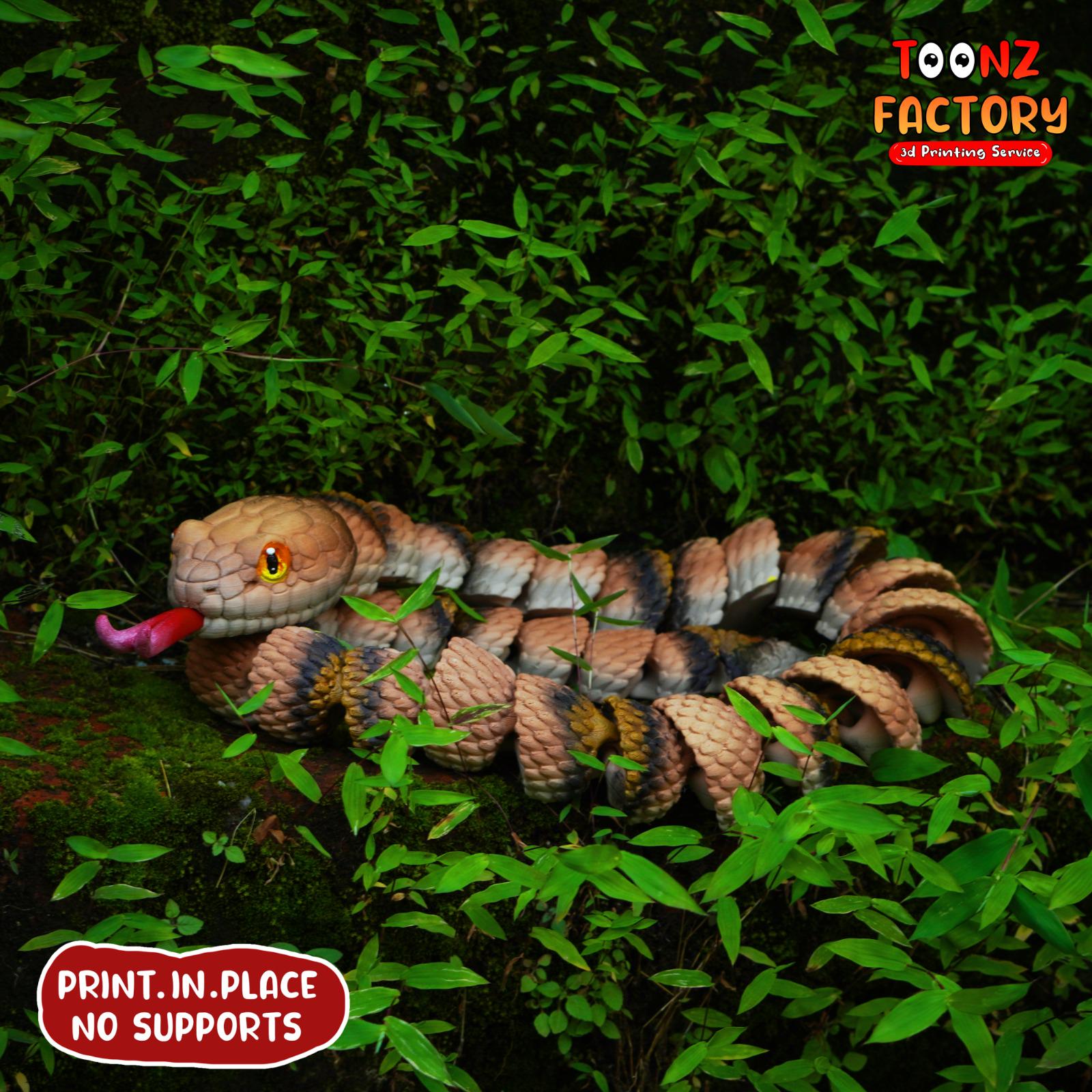 3D Printed Articulated Copperhead Snake: Flexi Toy (instant Download - Etsy