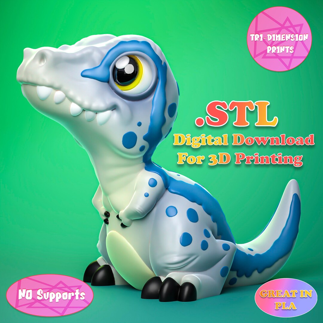 Cute Velociraptor Toy /3D Print Instant Download/3d Printed Toy/kid ...