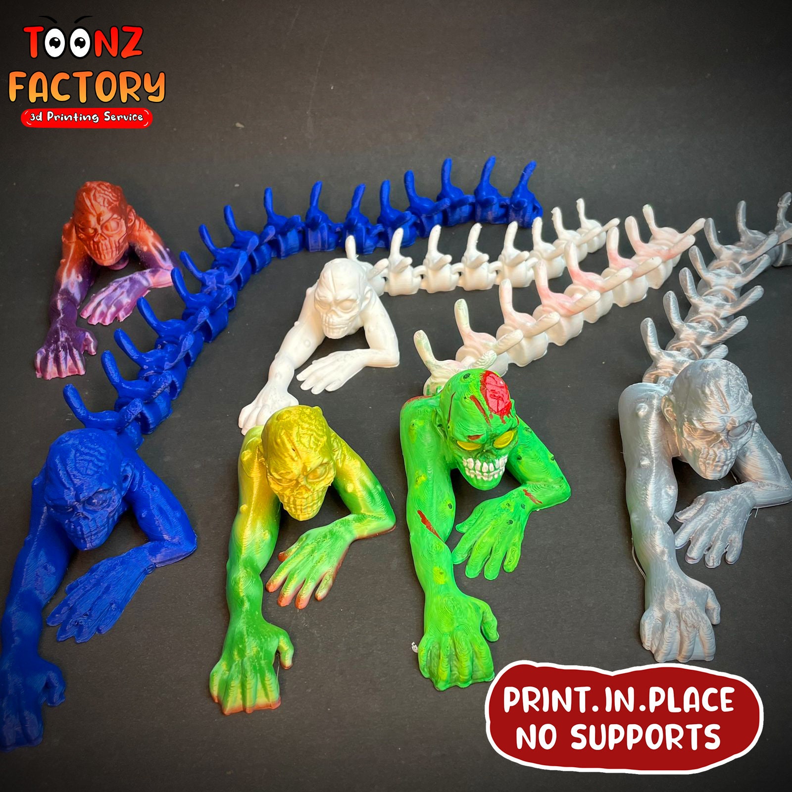 Flexi Print in Place Zombie Crawler Articulated/ 3D Print - Etsy