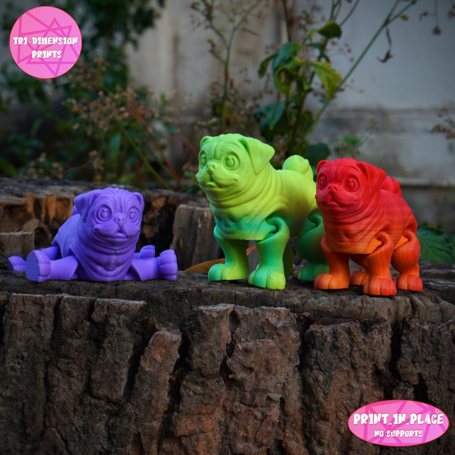 Flexi Pug: Articulated 3D Printed Dog Toy (instant Download) - Etsy
