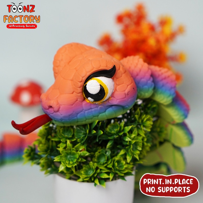 Cute Flexi Snake / 3D Print Instant Download/3d Printed Toy/3d - Etsy