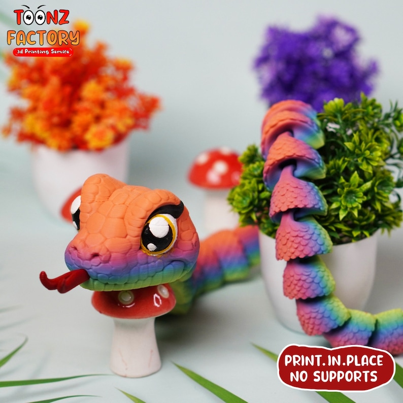 Cute Flexi Snake / 3D Print Instant Download/3d Printed Toy/3d Printed ...