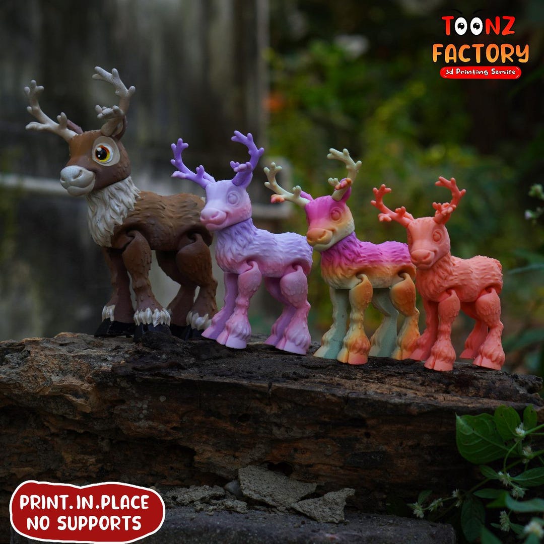 Flexi Reindeer: Articulated 3D Print Toy (instant Download) - Etsy